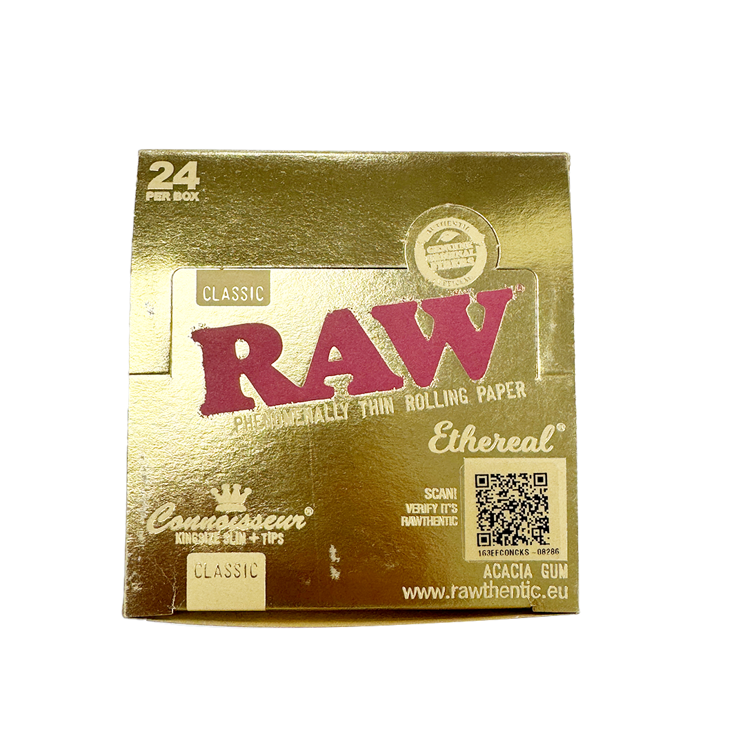 Raw Gold Ethereal Kingsize Slim + Tips 24 pack – Smoking Supplier (UK)