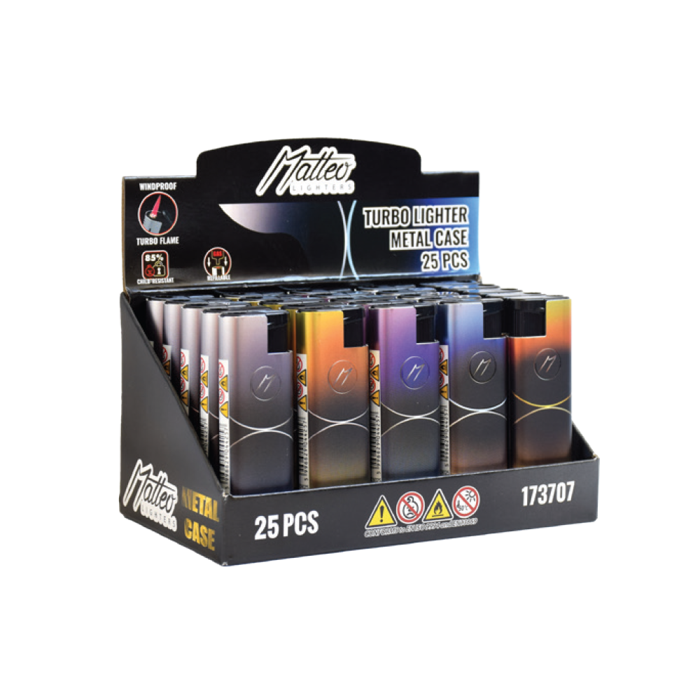 Matteo Metal Turbo Lighter Connection Windproof 25 pack – Smoking ...