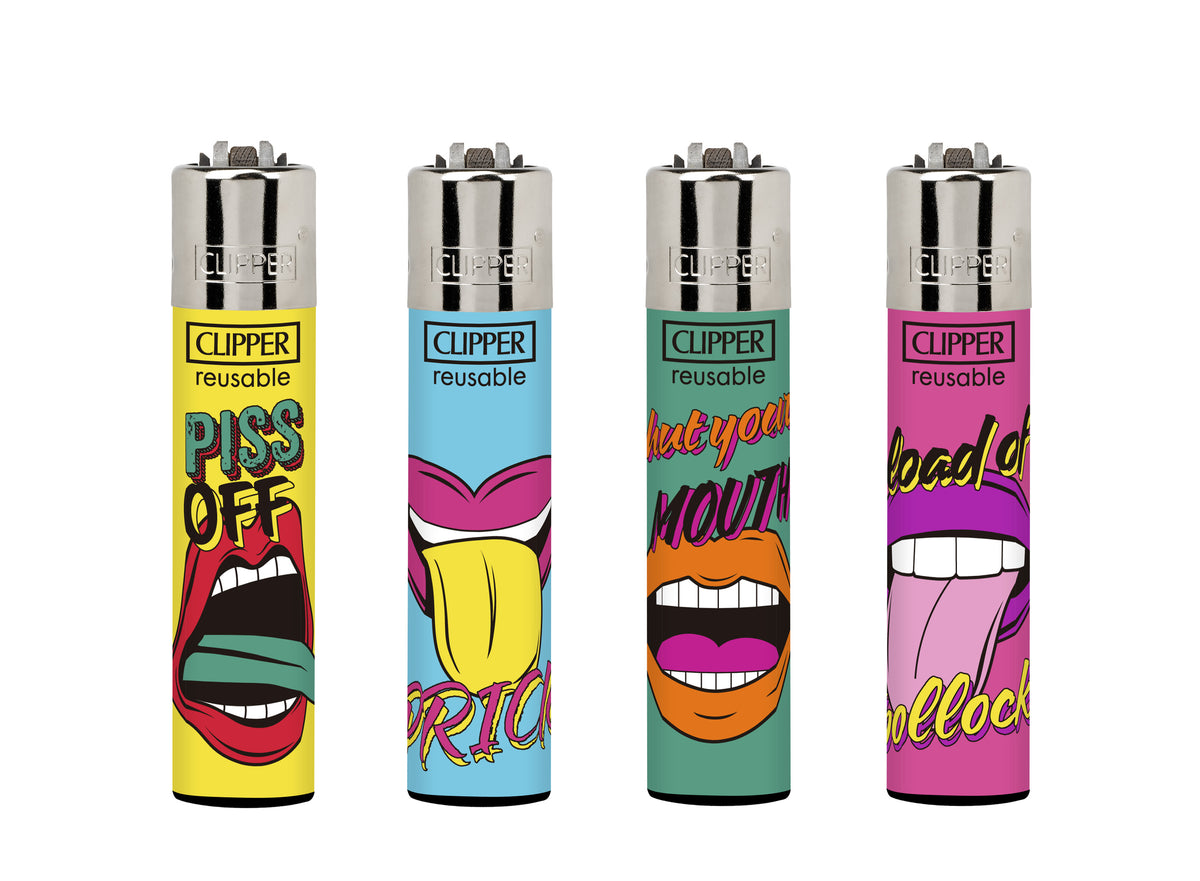 Clipper Classic Large Lighter PSYCHEDELIC LIPS X 48 lighters – Smoking ...