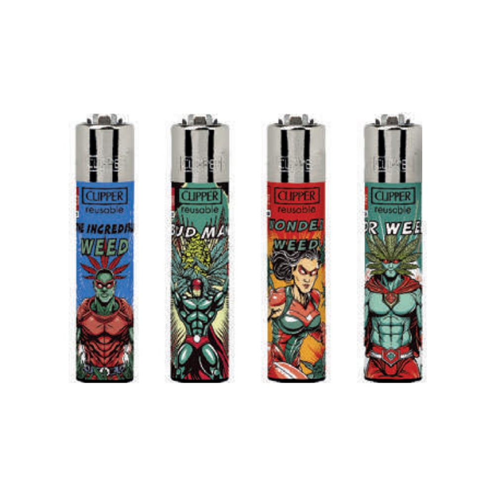 Clipper Lighter WEED HEROES CL5A027UKH x 48 lighters – Smoking Supplier ...