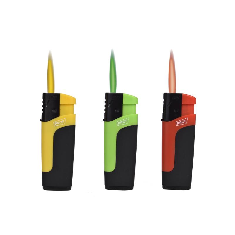 PROF Lighter Windproof Turbo "Colored Flame" 5 assorted designs, 25-pi ...