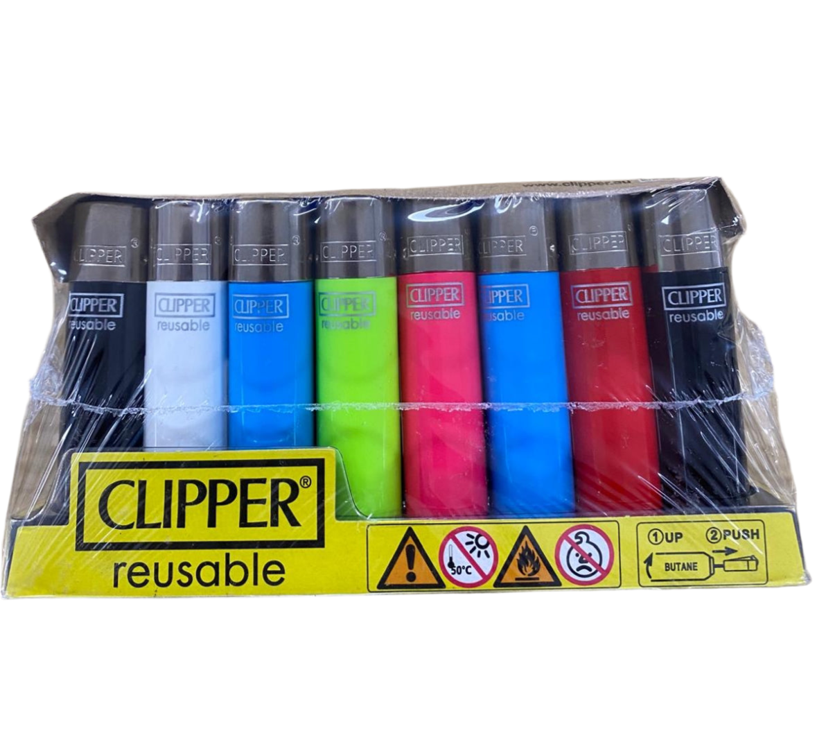Clipper Reusable Lighter Solid Colours 48 Pack – Smoking Supplier (UK)