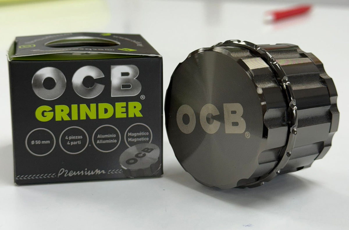 OCB Grinder Black Metal 50mm 4 part x 6 – Smoking Supplier (UK)