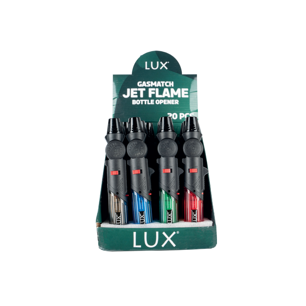 LUX Gasmatch large Jet Flame Lighter + Bottle Opener x 20 – Smoking ...