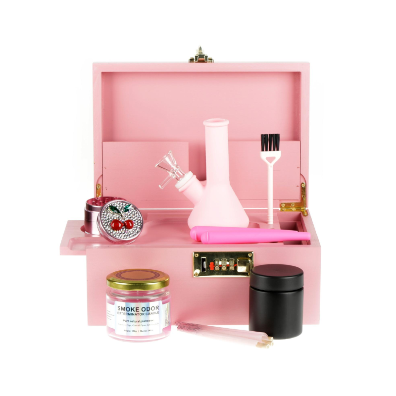 Exclusive Pink Smoking Wooden Box Set – 5 Piece Gift Box – Smoking ...