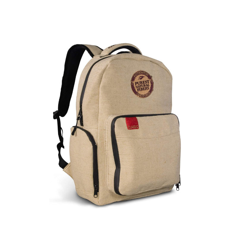 RAW Burlap Backpack | Smell Proof 6-Layer Design W/ Double Zippers Acc ...