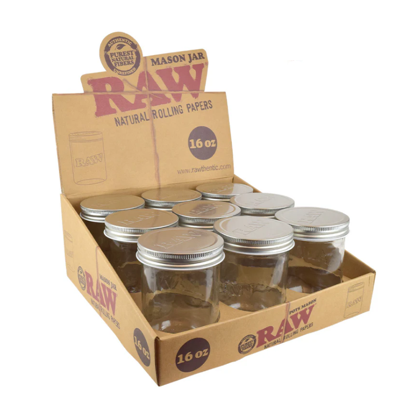 RAW Mason Jars with Tin Lid 16oz 473ml x 9 – Smoking Supplier (UK)