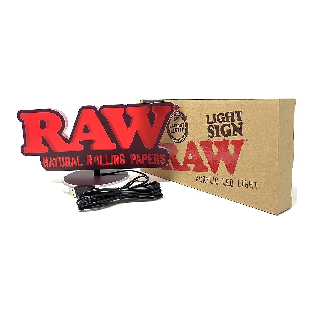 RAW LED Red Light Sign with USB Adaptor – Smoking Supplier (UK)